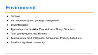Short intro to scala and the play framework | PPT