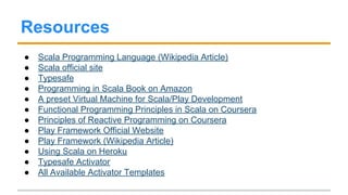 Short intro to scala and the play framework | PPT