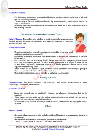 Short Laboratory Hand Book MANIK | PDF