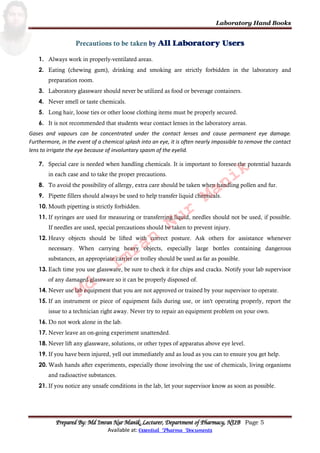 Short Laboratory Hand Book MANIK | PDF
