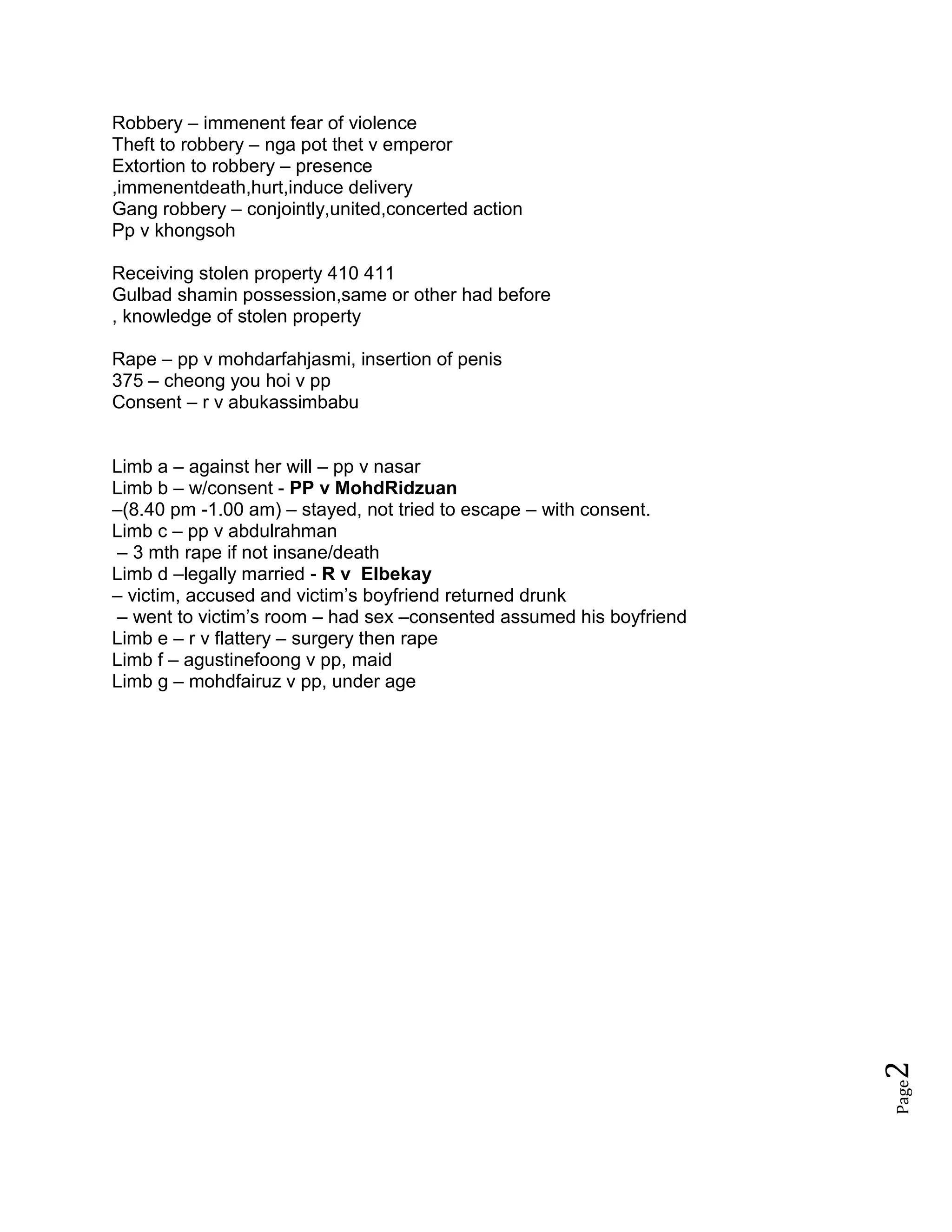 criminal 2 short list case by malaysian penal code | DOCX