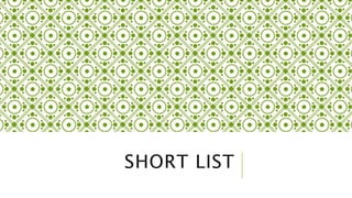 Short list | PPT
