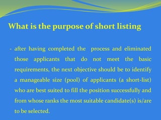 Short listing | PPTX