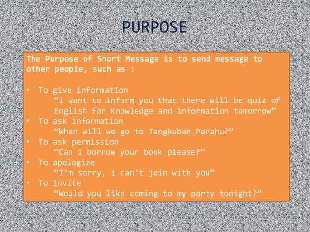 Short message Short Message. Contoh pesan singkat sederhanappt.pptx