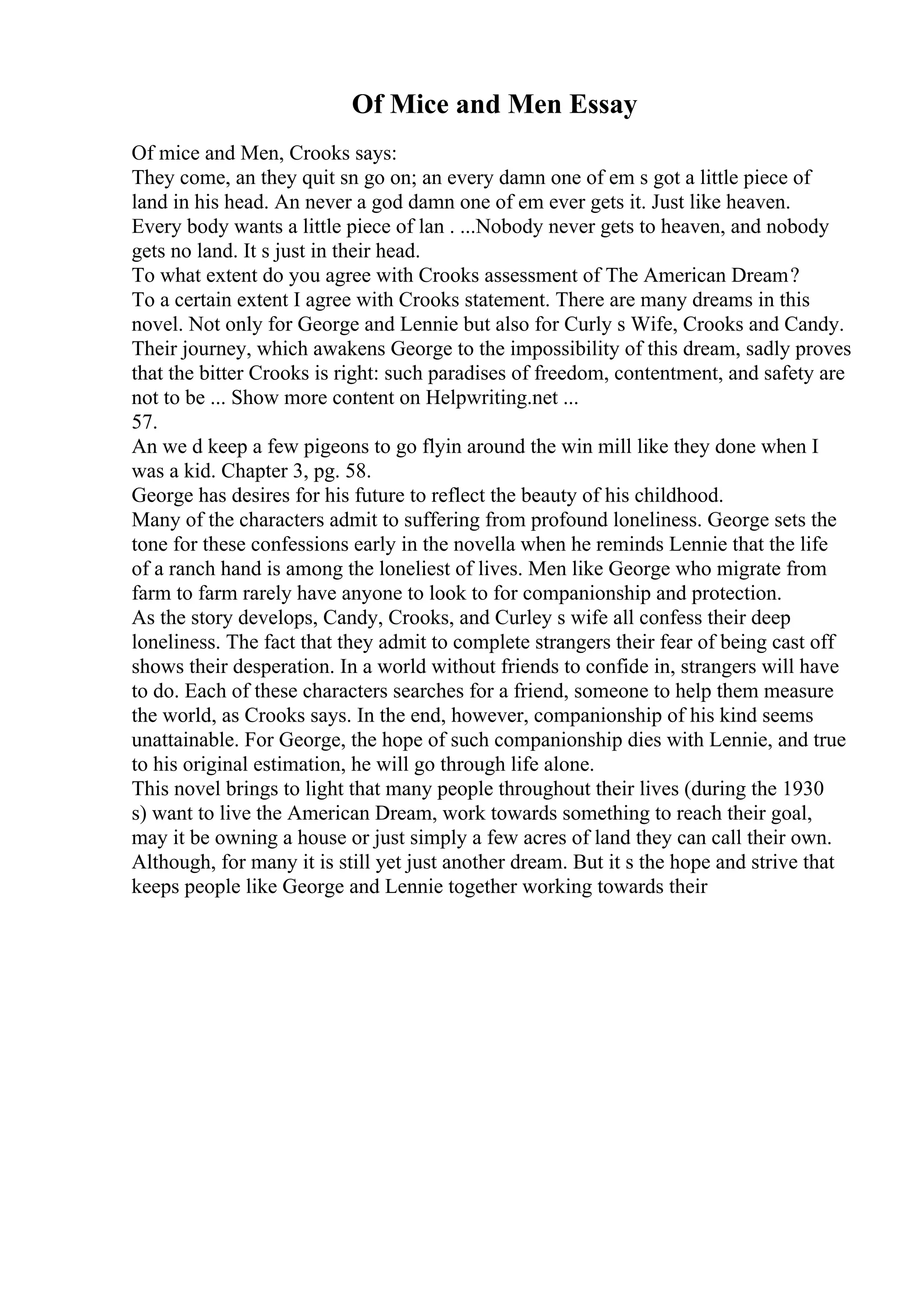 Short Narrative Essay Example | PDF