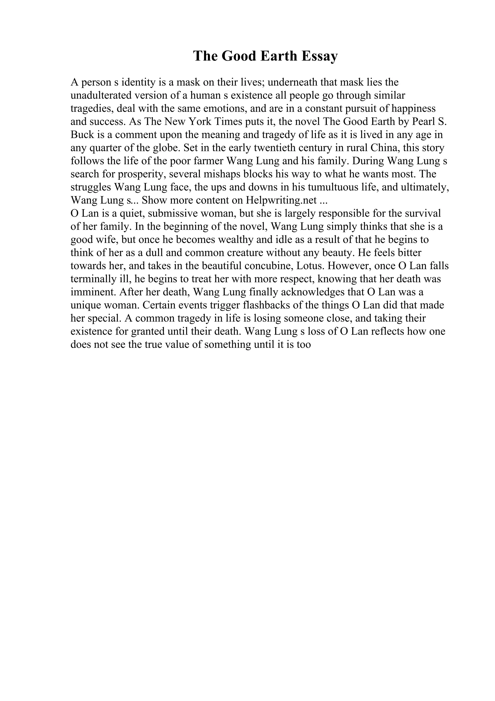 Short Narrative Essay Example | PDF