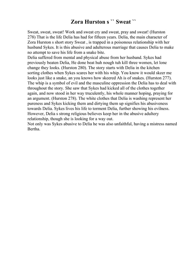 Short Narrative Essay Example | PDF