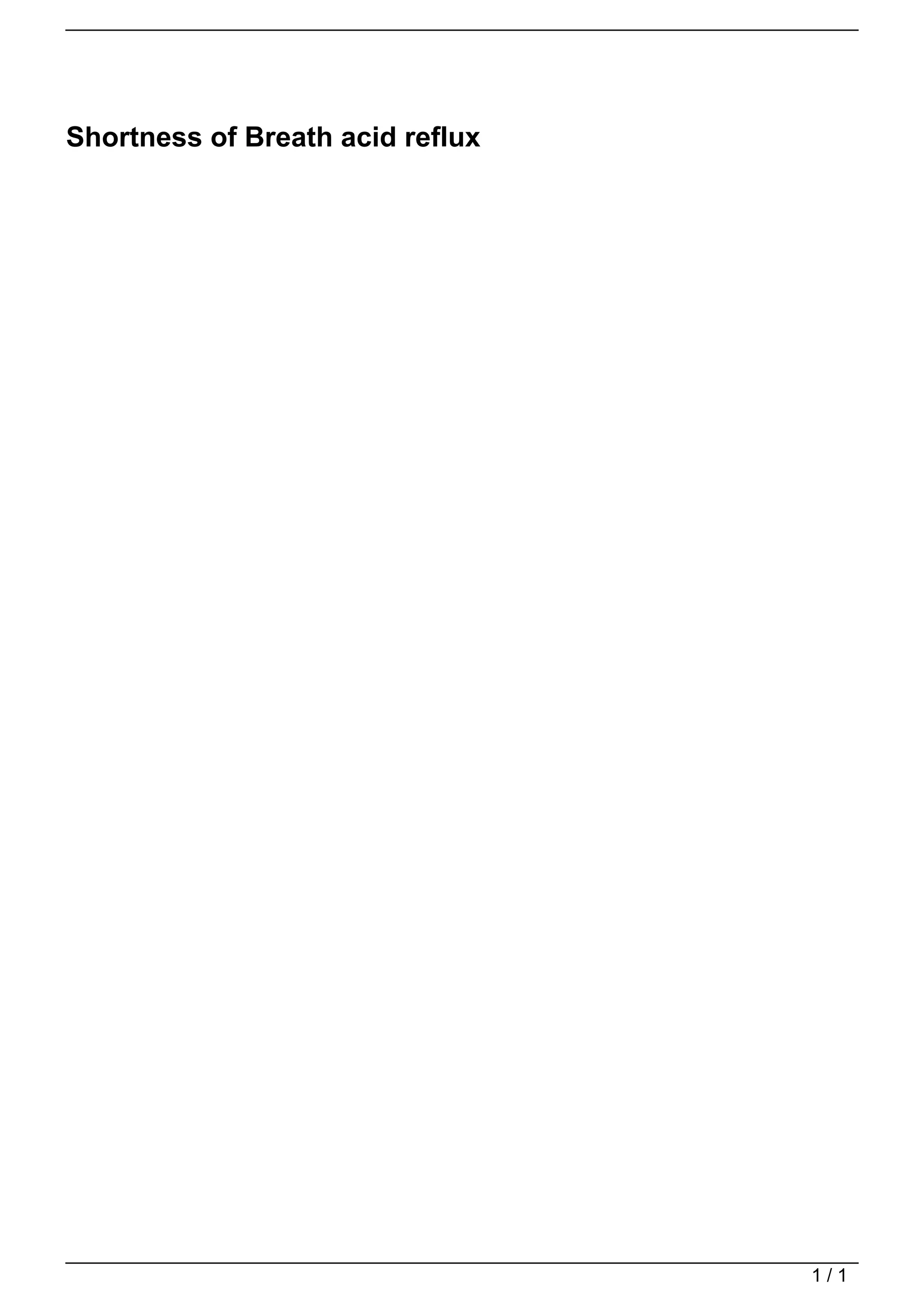 Shortness of Breath acid reflux | PDF