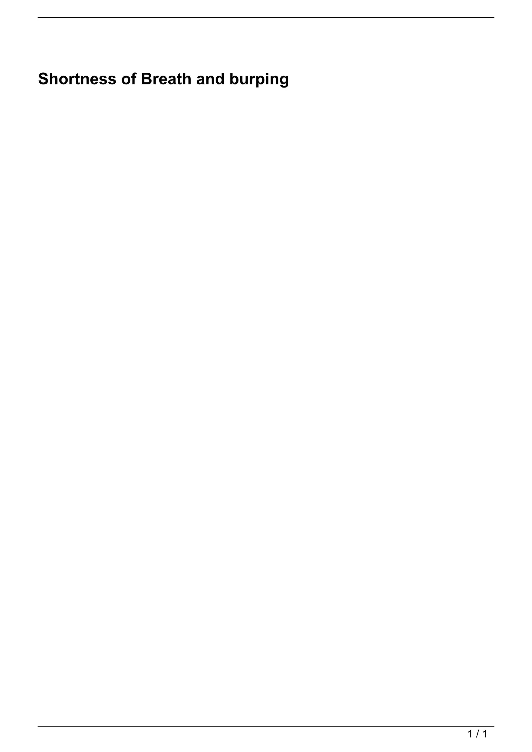 Shortness of Breath and burping | PDF