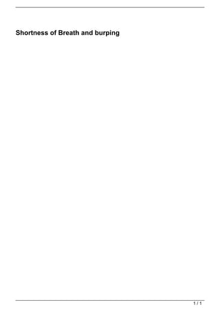 Shortness of Breath and burping | PDF