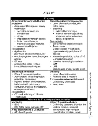 Short note for ATLS 9th | DOCX