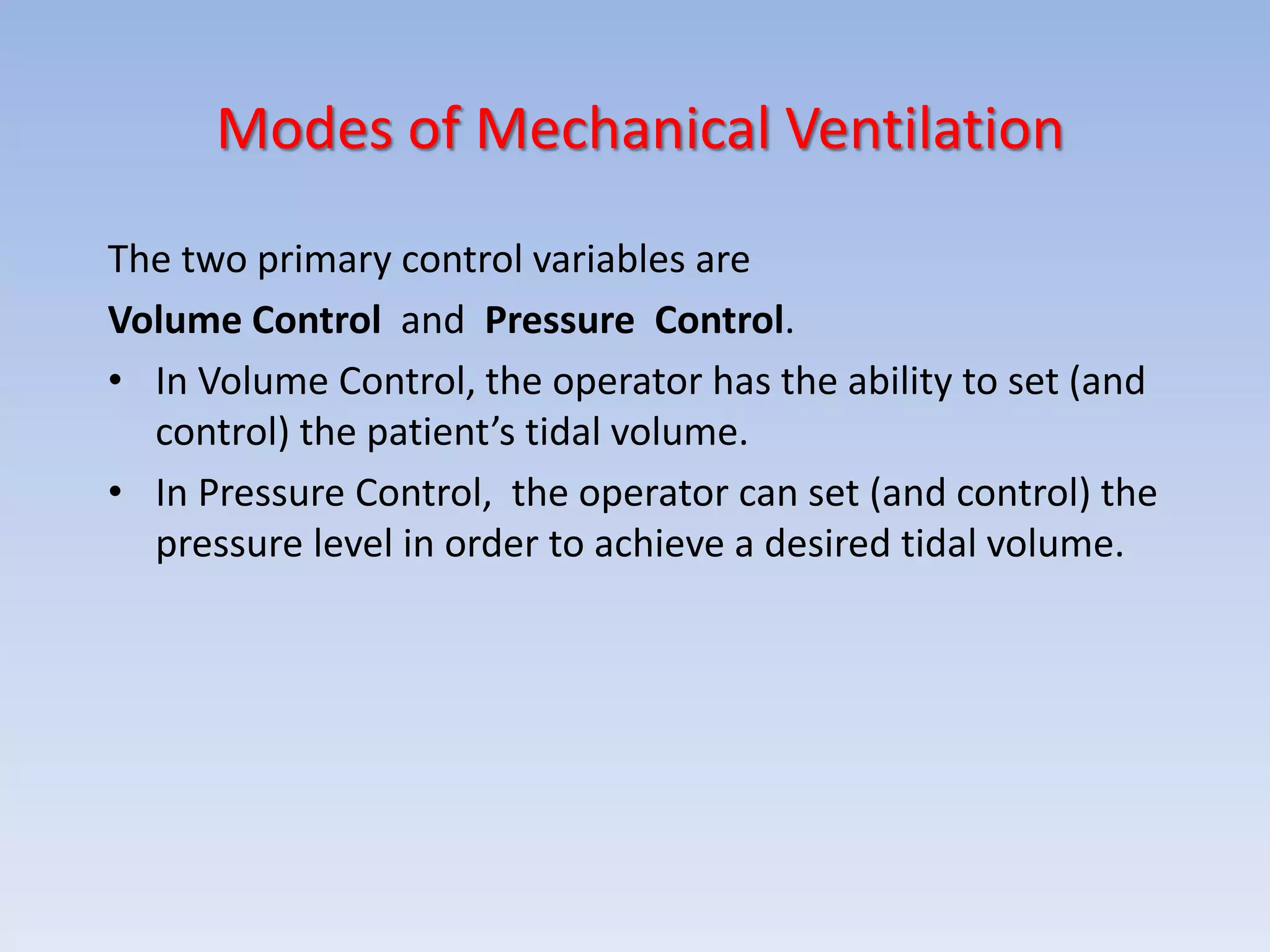 basics of mechanical ventilation | PPTX
