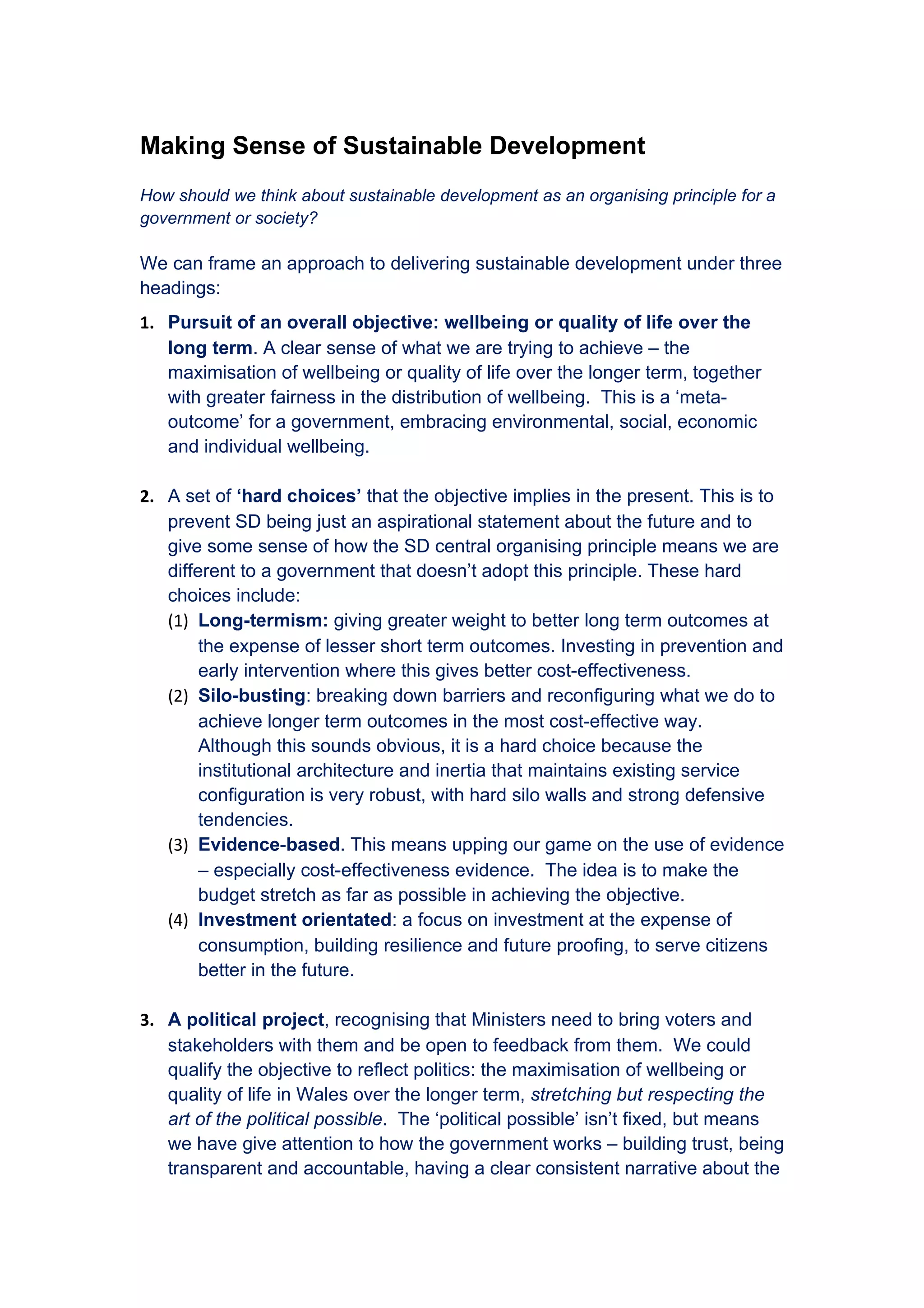 Short note on sustainable development | PDF