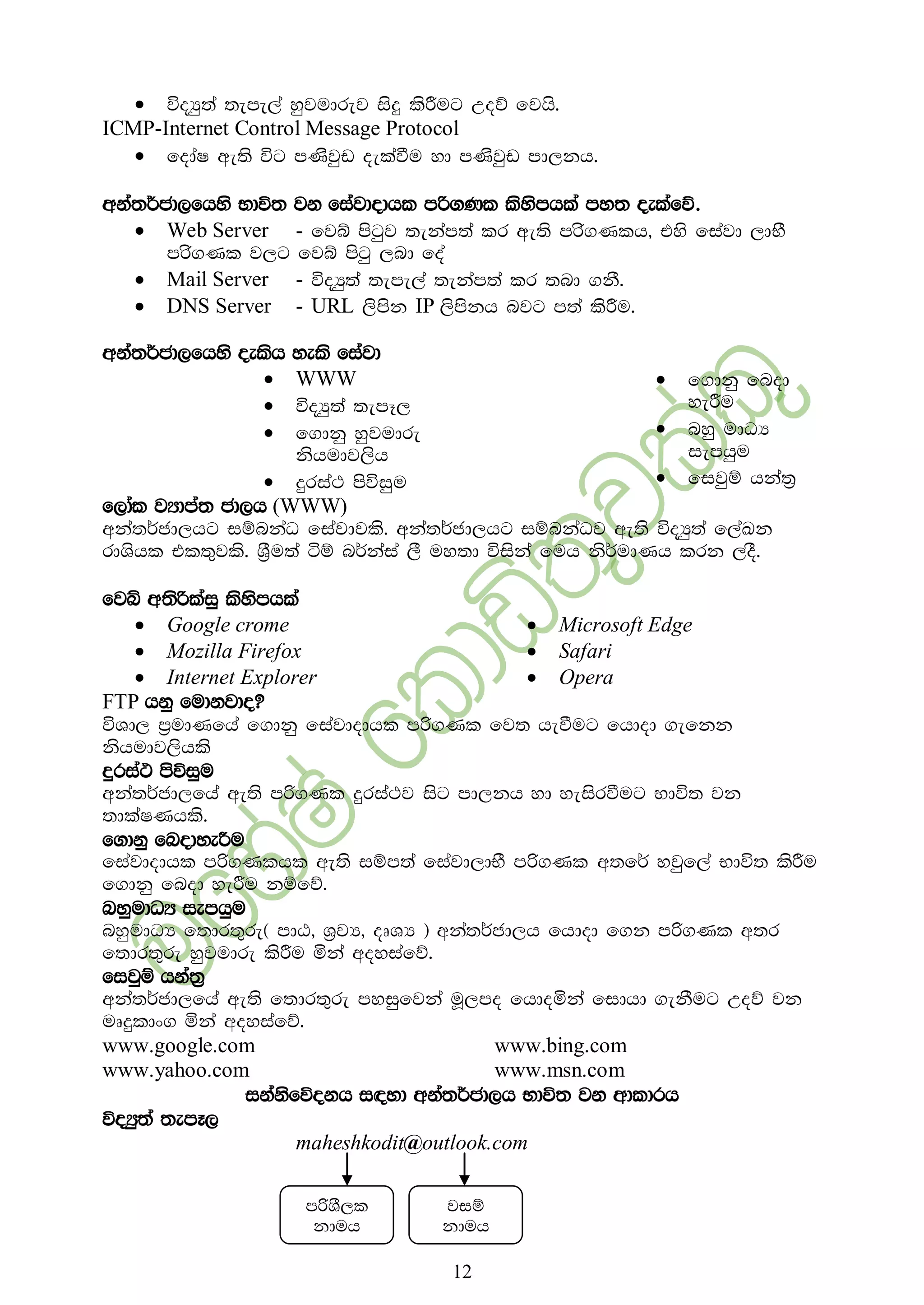 G.C.E O/L ICT Short Notes Grade-11 | PDF