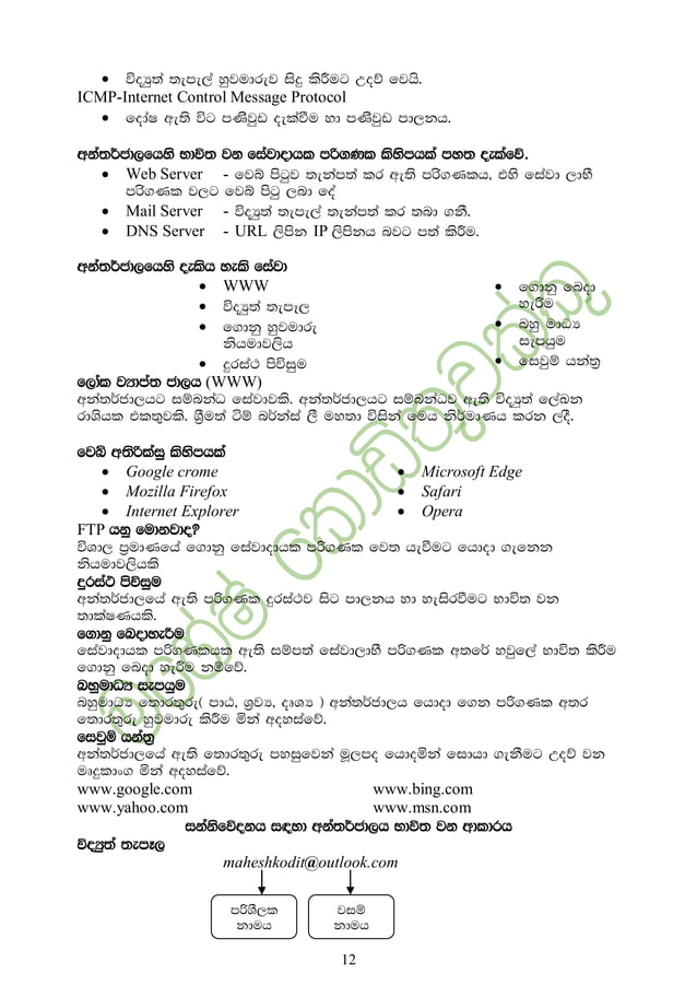 G.C.E O/L ICT Short Notes Grade-11 | PDF
