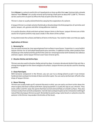 Short notes on thinner | DOCX