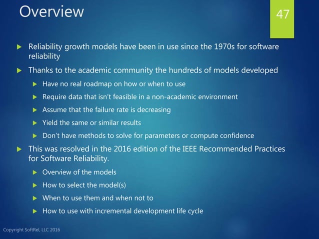 Overview of software reliability engineering | PPTX | Operating Systems | Computer Software and ...