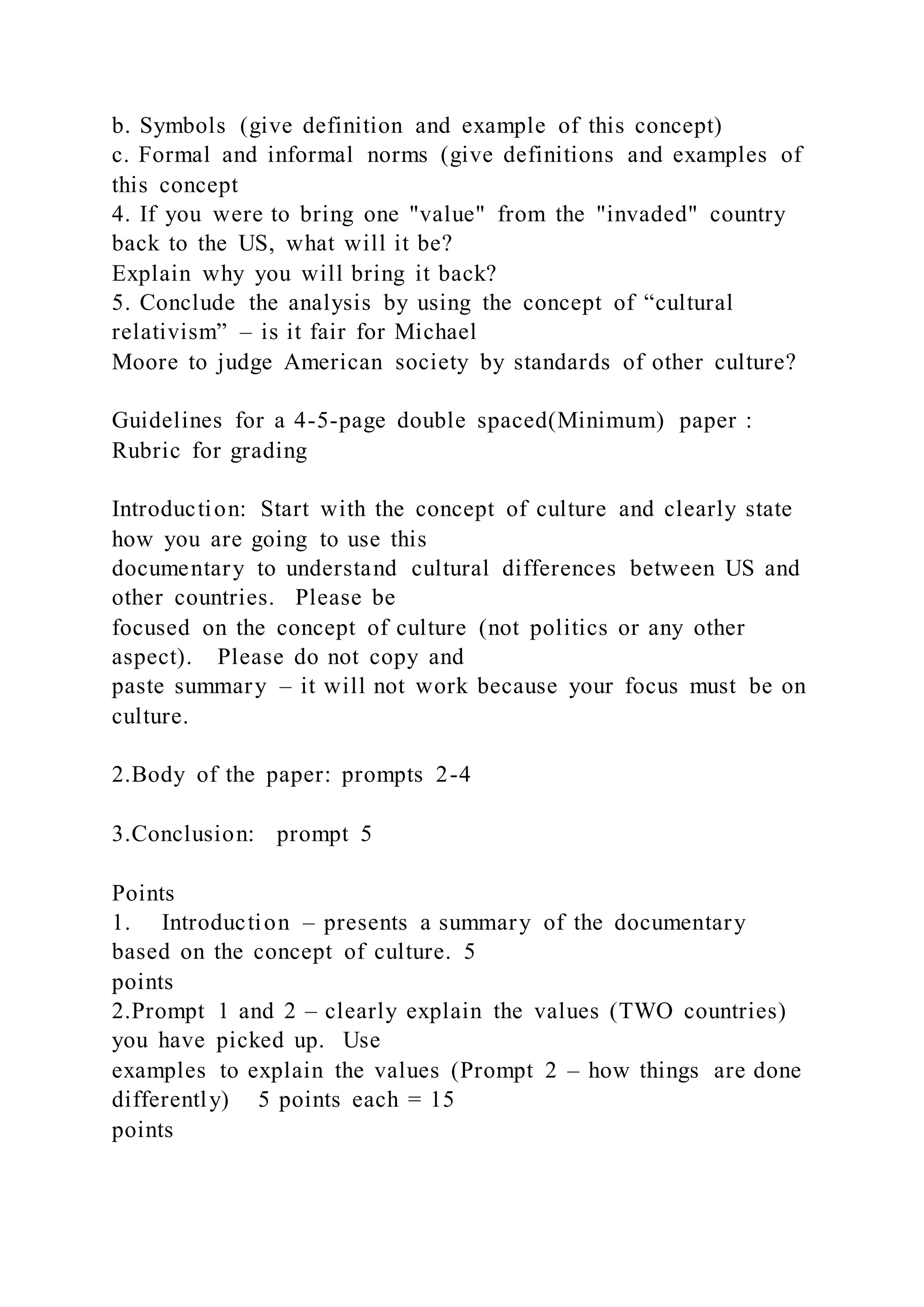 Short paper based on the documentary where to invade next | DOCX