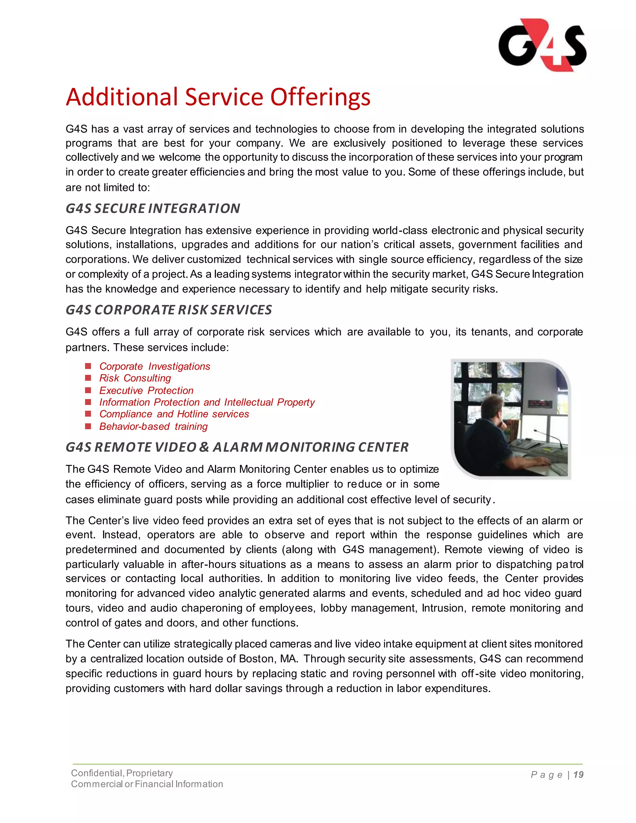 G4S Security Officer Training and Benefits Proposal | DOCX