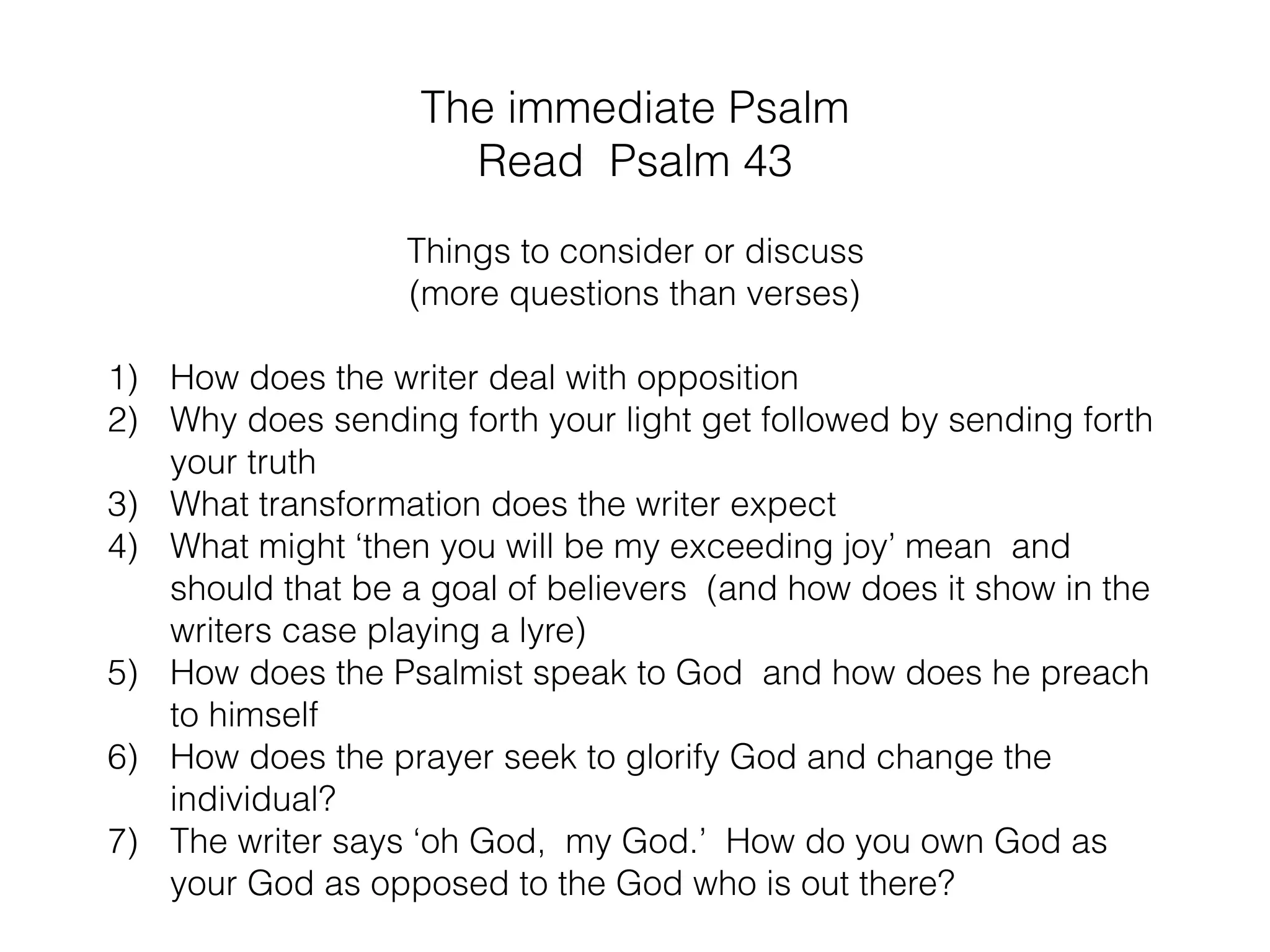 Discussion guide week 1 - Psalm 43 | PDF