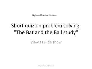 Short quiz on problem solving: bat & ball | PPTX