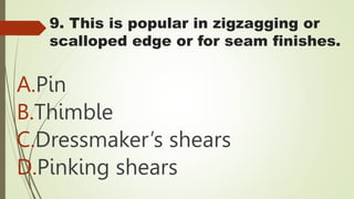 SHORT QUIZ on Sewing Tools.pptx