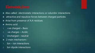 short range interaction for protein and factors influencing or ...