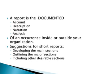 Short reports | PPTX