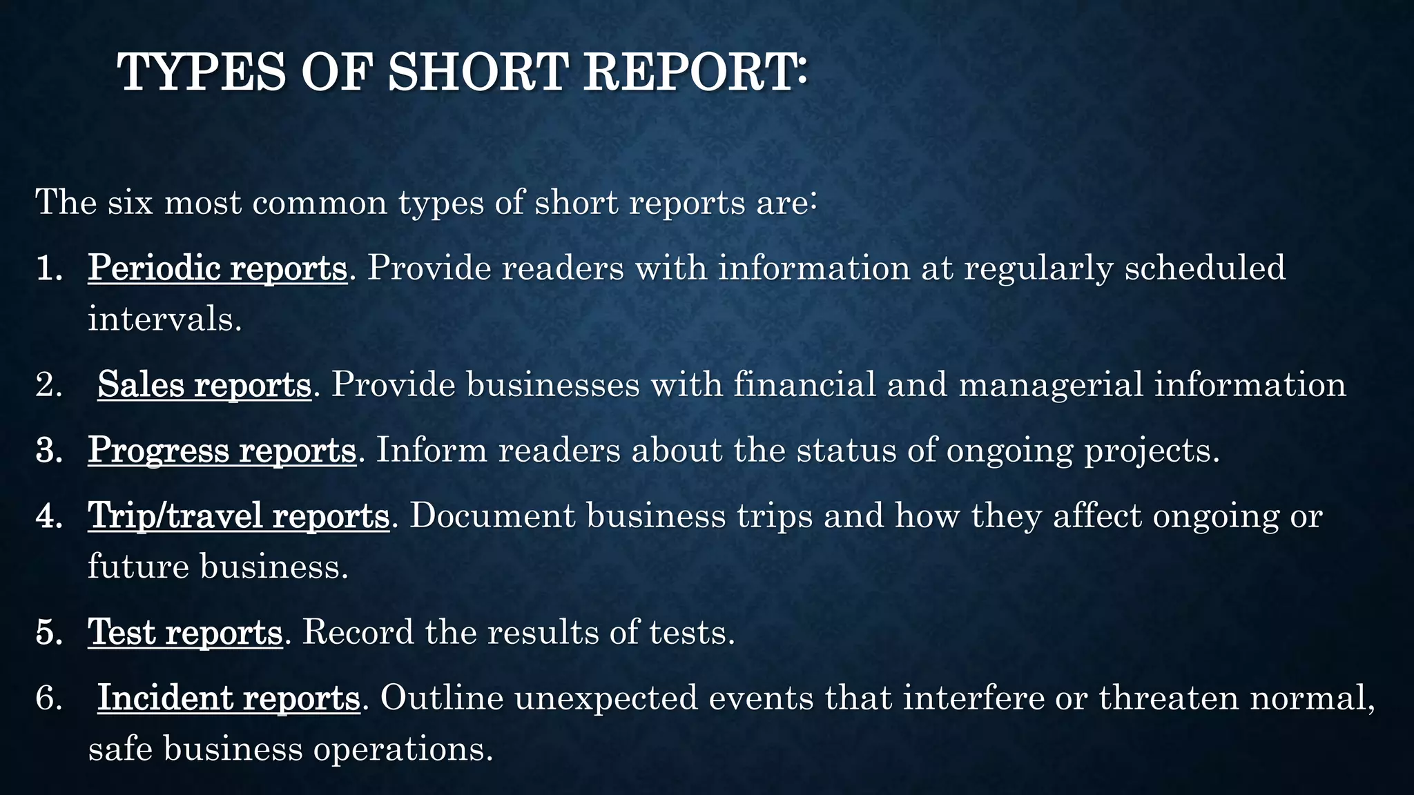 Short report writing | PPTX