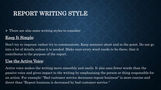 Short report writing | PPTX