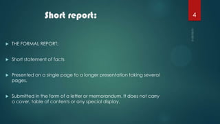 Short report writing. | PPTX