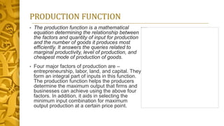 SHORT RUN production function | PPTX