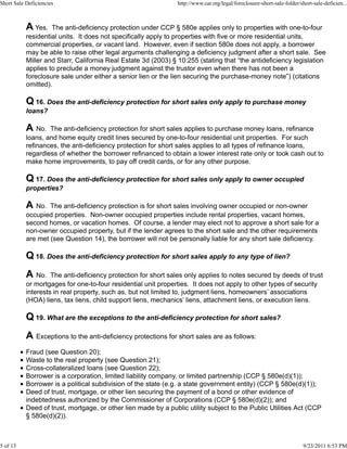 Short sale deficiencies SB 458 | PDF