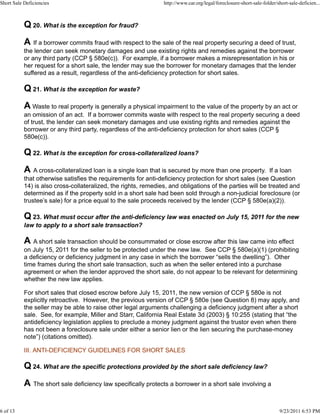Short sale deficiencies SB 458 | PDF