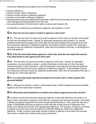 Short sale deficiencies SB 458 | PDF