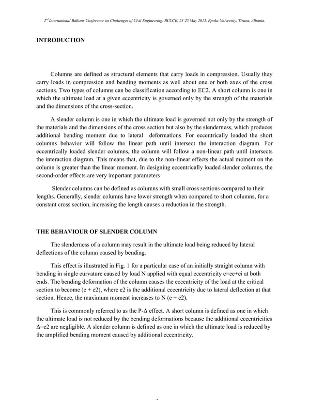 description and difference between short & slender columns | PDF