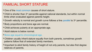 short stature evaluation in a child pediatrics. | PPTX