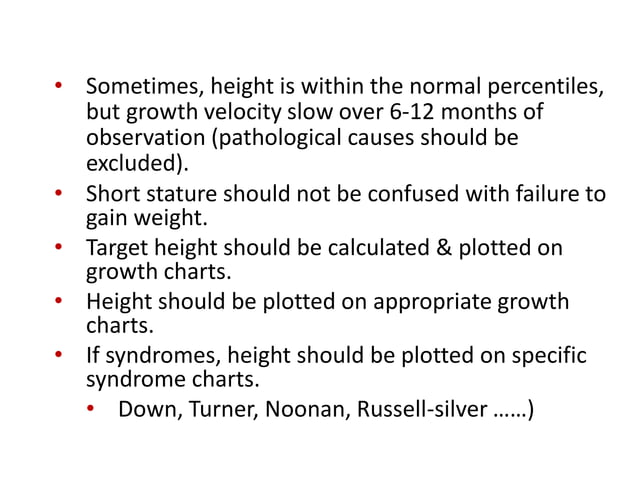 Short stature definition and approach | PDF | Endocrine and Metabolic ...