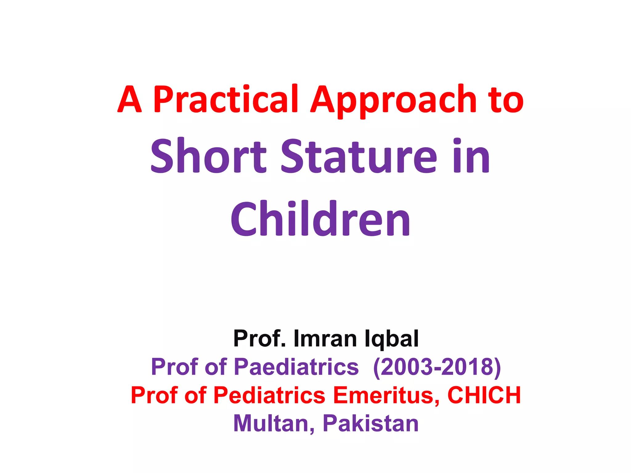 Short stature in children 2020 | PDF