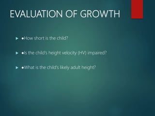 Short stature a Diagnostic approach | PPT
