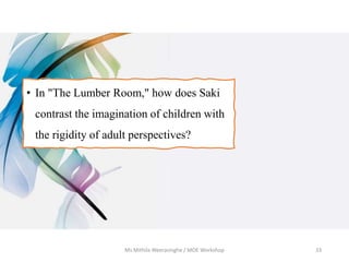 Teaching Shortstories in English Literature | PPTX