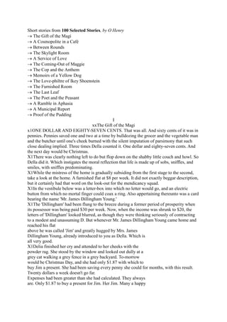 Short stories from 100 Selected Storie final.docx
