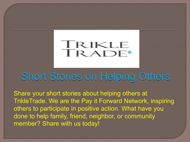 Short Stories on Helping Others | PPTX