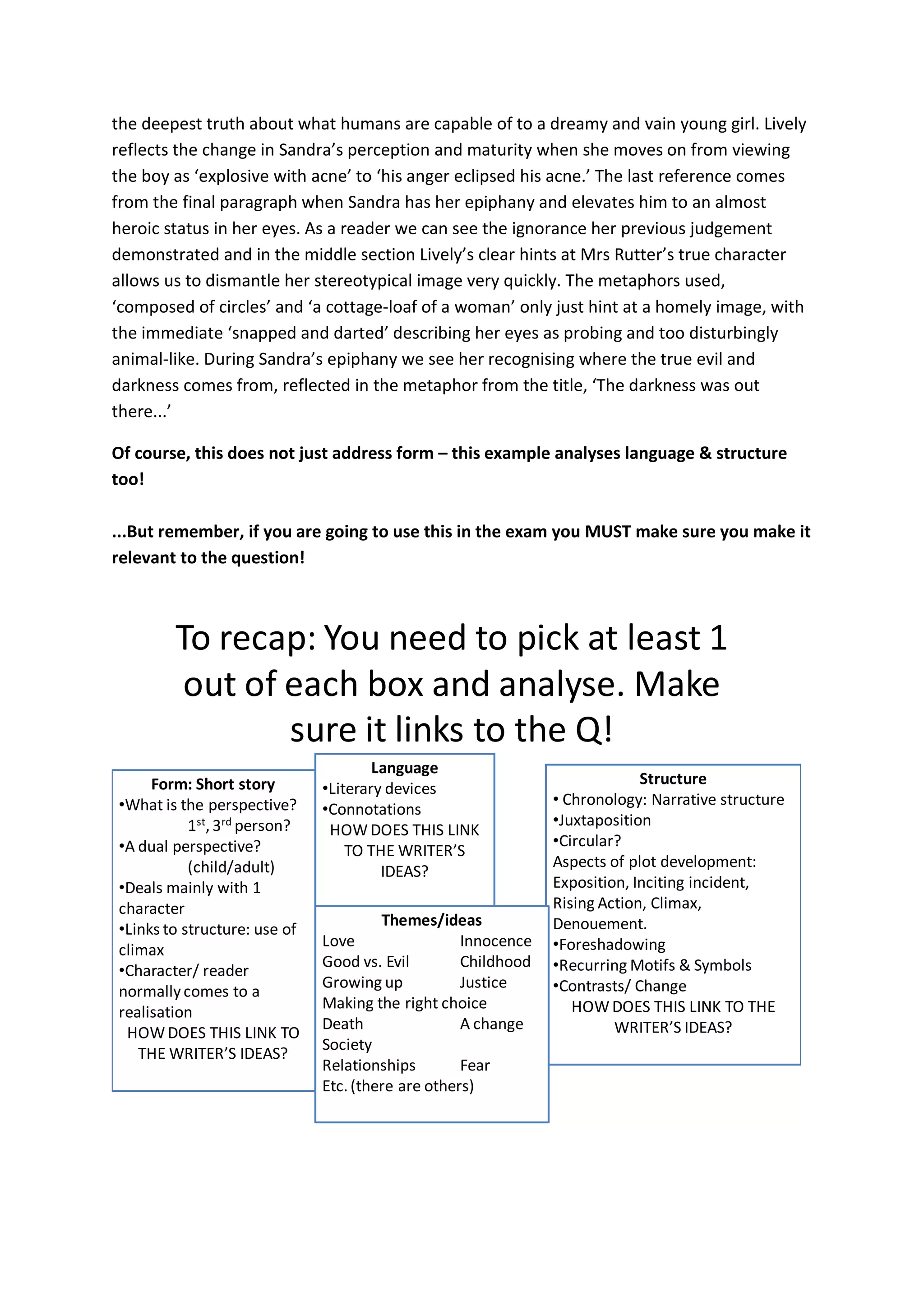 Short stories revision guide | PDF