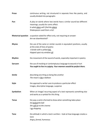 Short stories revision guide | PDF