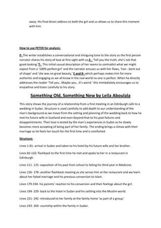 Short stories revision guide | PDF