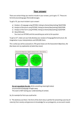 Short stories revision guide | PDF