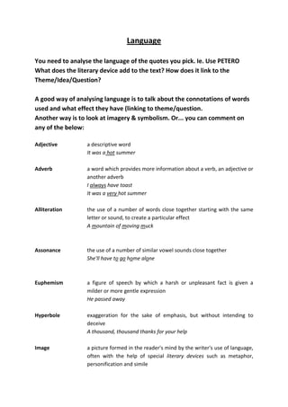 Short stories revision guide | PDF