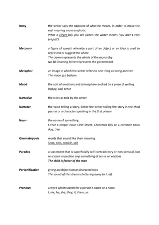 Short stories revision guide | PDF