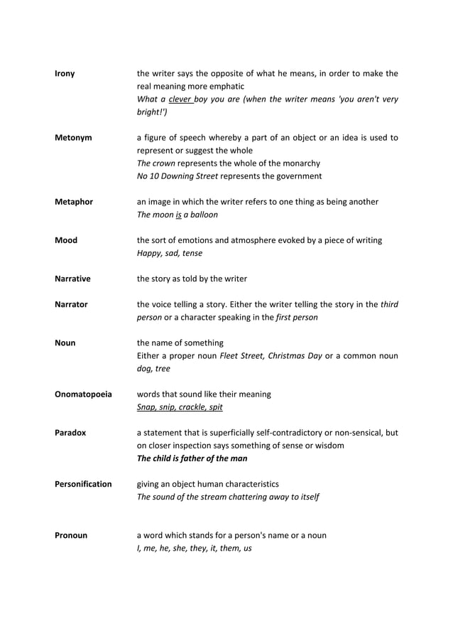 Short stories revision guide | PDF
